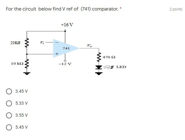 Solved For the circuit below find V ref of (741) comparator. | Chegg.com
