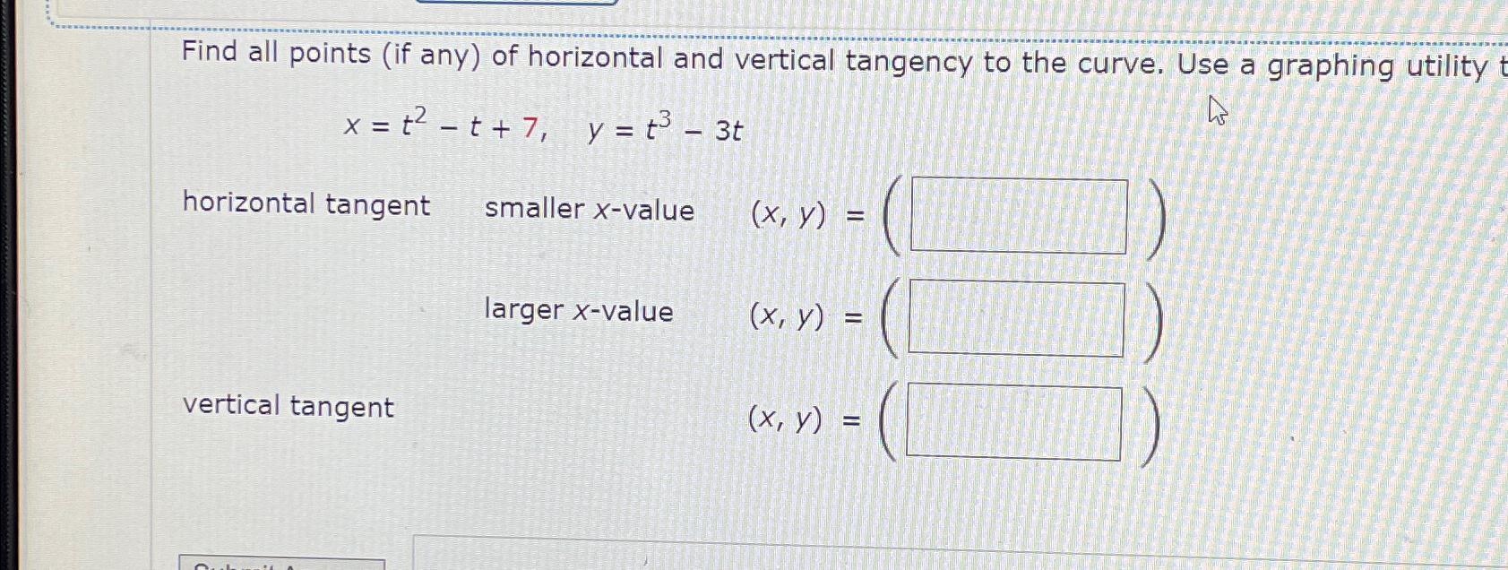 Solved Find all points (if any) ﻿of horizontal and vertical | Chegg.com