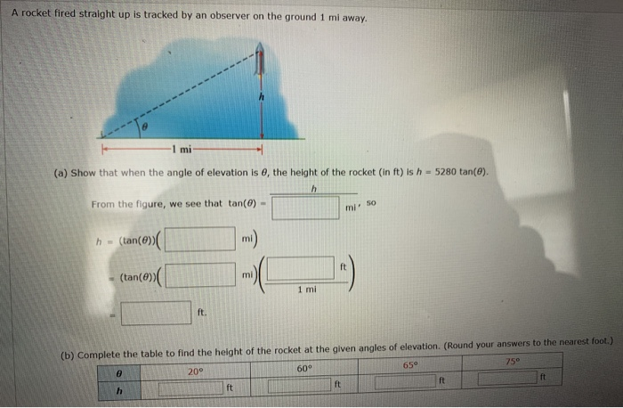 Solved A rocket fired straight up is tracked by an observer | Chegg.com