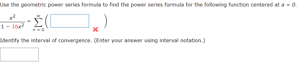 Solved Use the geometric power series formula to find the | Chegg.com
