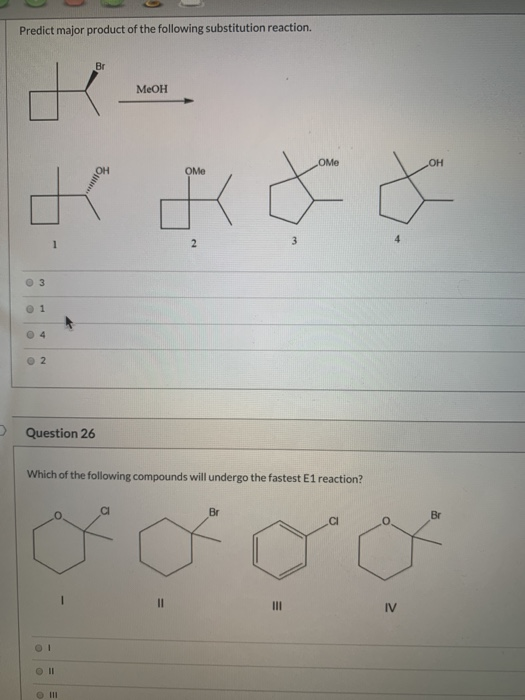 Solved Predict major product of the following substitution | Chegg.com