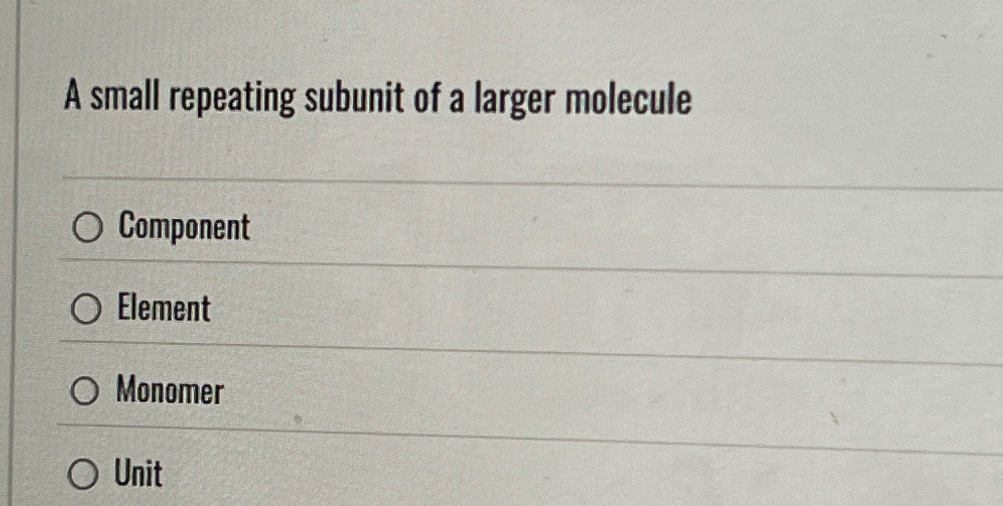 Solved A small repeating subunit of a larger | Chegg.com