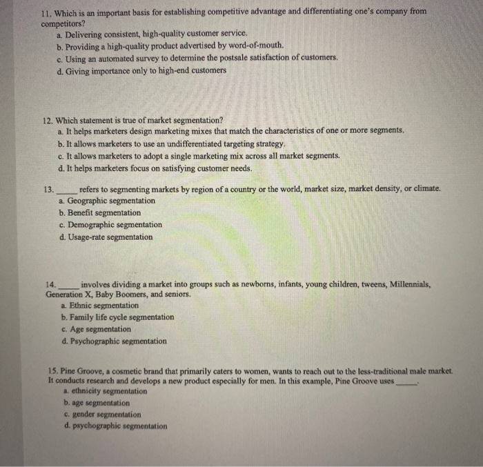 Solved 11. Which is an important basis for establishing | Chegg.com