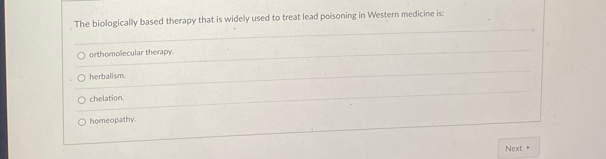 Solved The biologically based therapy that is widely used to | Chegg.com