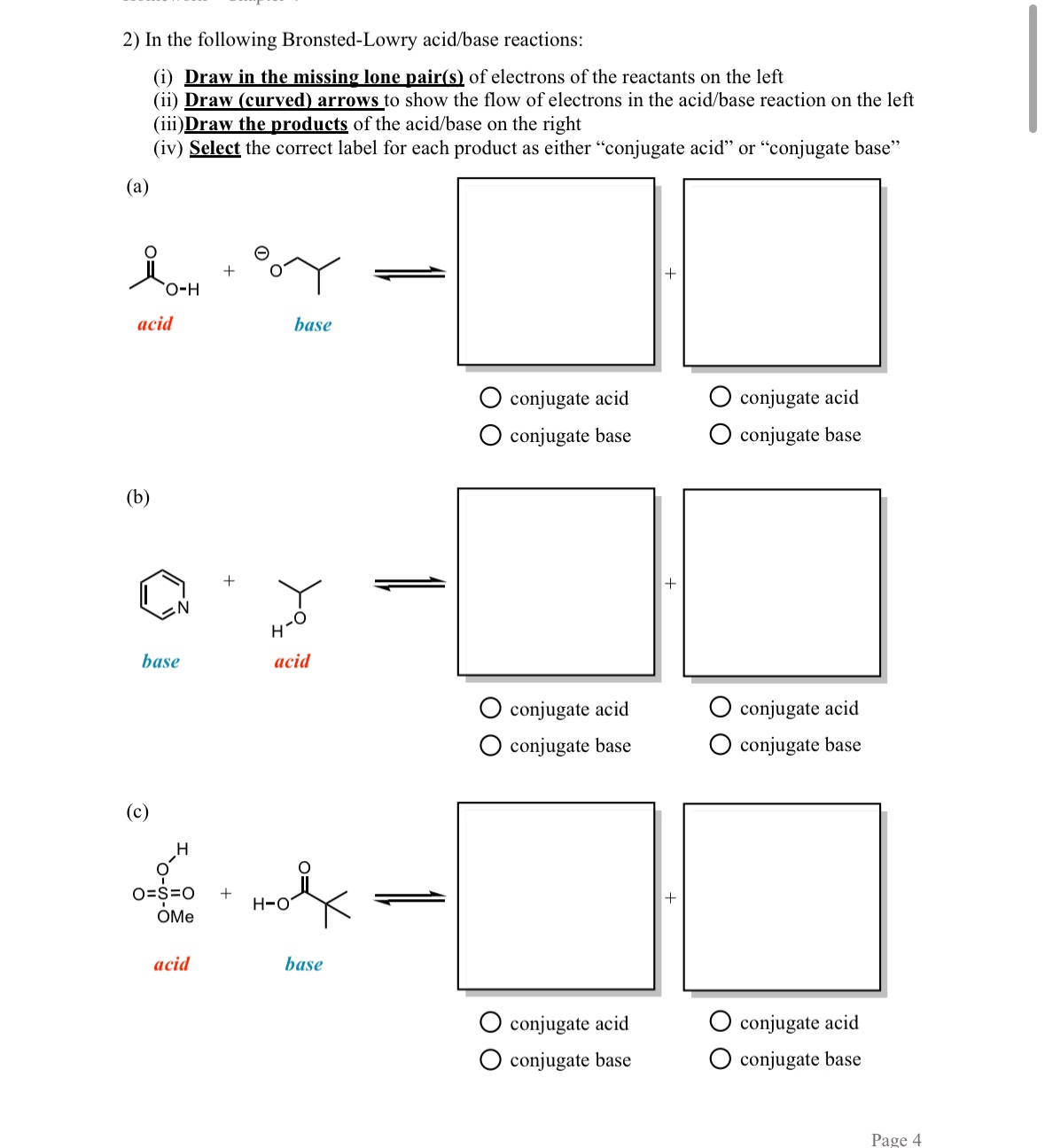 Solved In the following Bronsted-Lowry acid/base | Chegg.com