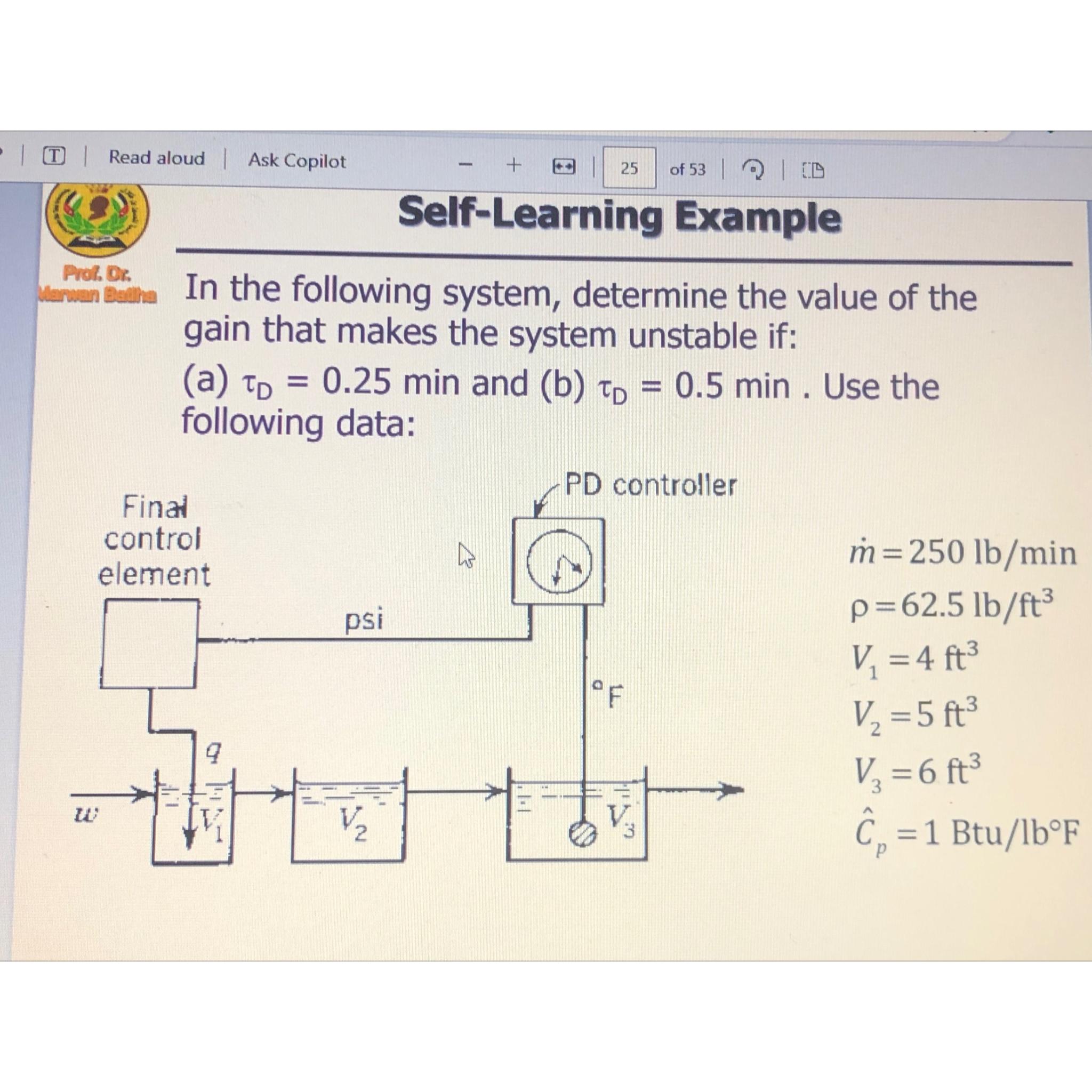 Solved Self-Learning ExampleIn the following system, | Chegg.com