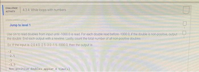 Solved Jump to level 1 Use cin to read doubles from input | Chegg.com