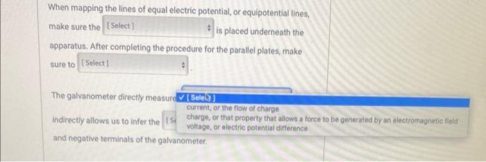 Solved When mapping the lines of equal electric potential, | Chegg.com