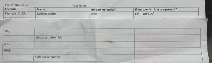 Solved Part C: Questions Your Name: | Chegg.com