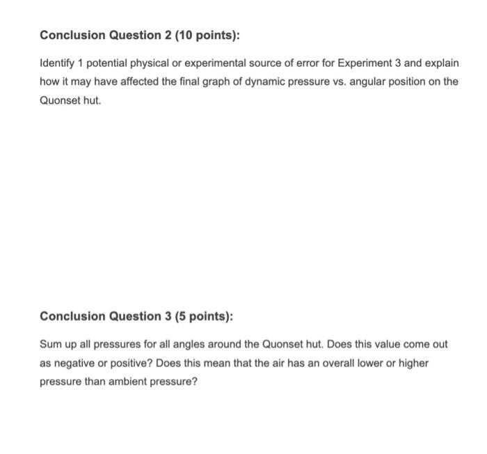 Solved Conclusion Question 2 (10 points): Identify 1 | Chegg.com