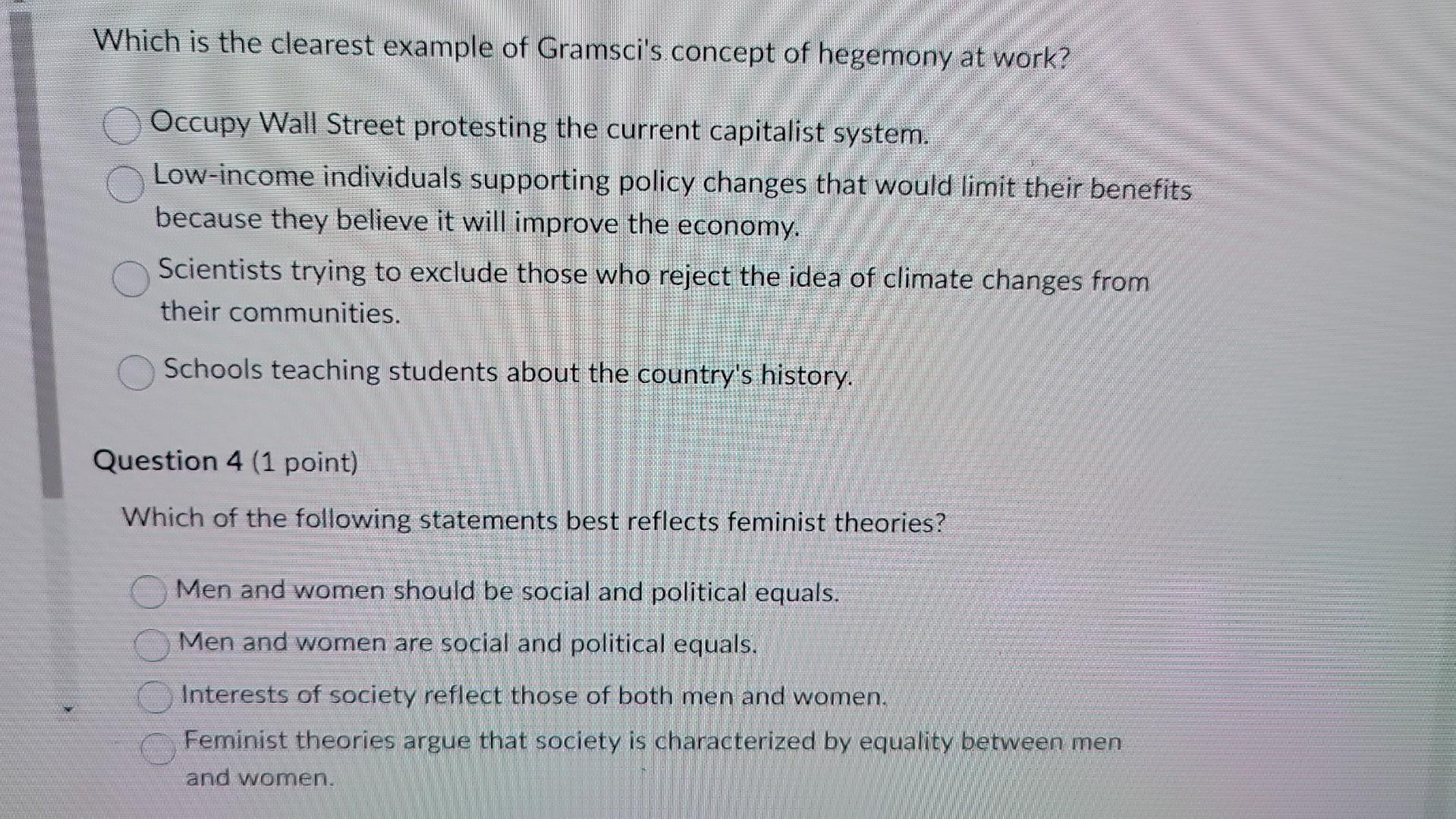 Which is the clearest example of Gramsci's concept of | Chegg.com