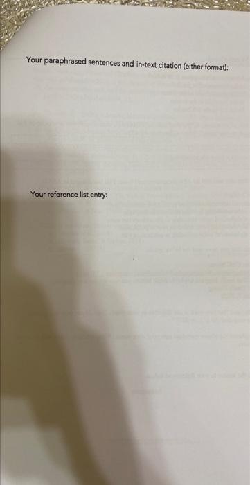 Activity 3: Writing a Long Paraphrase This activity | Chegg.com