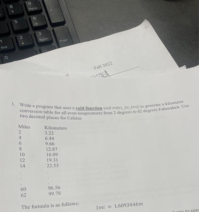 Solved 1. Write a program that uses a void function void | Chegg.com