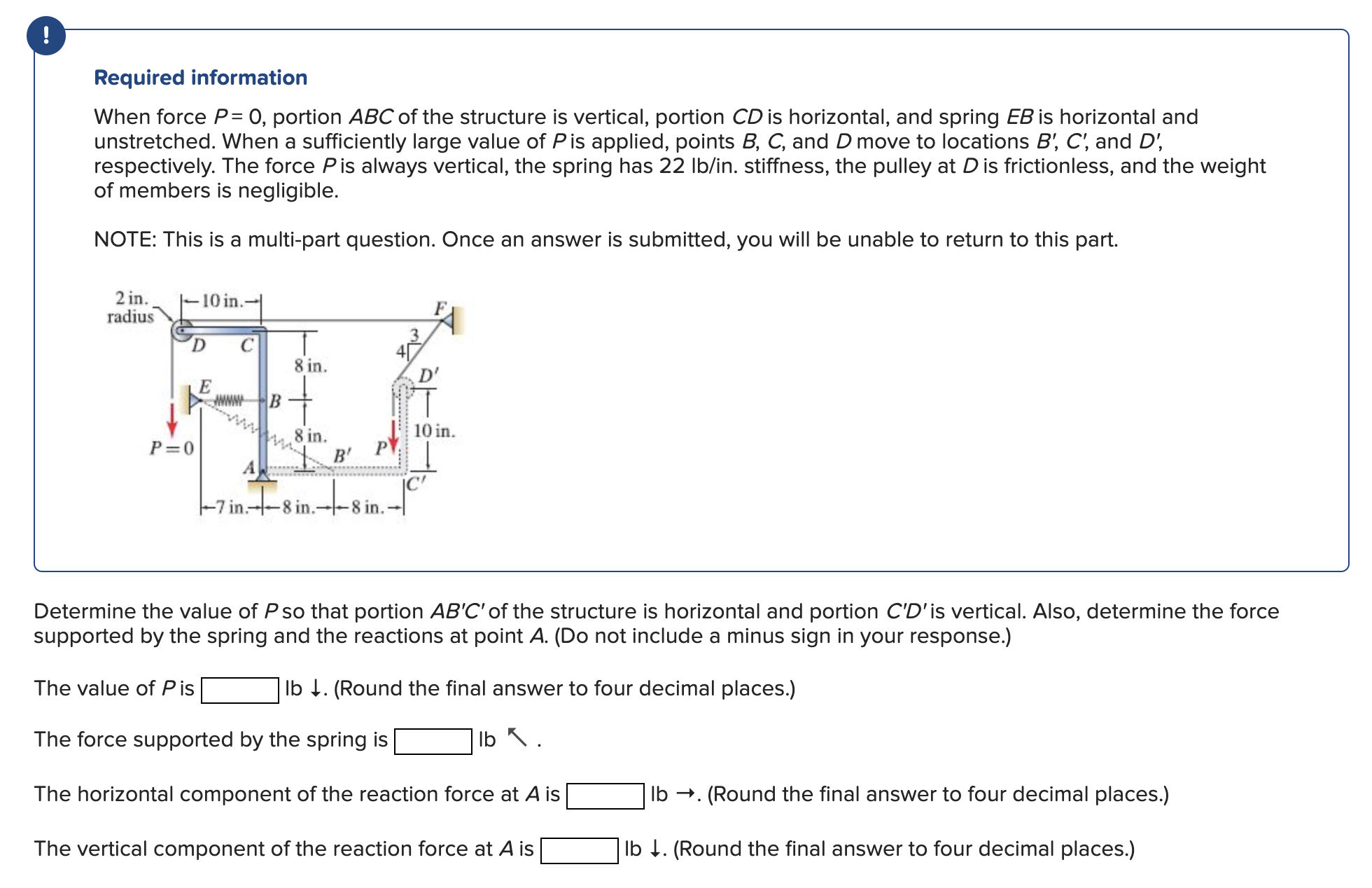 Solved Required information Skip to ﻿question When force | Chegg.com