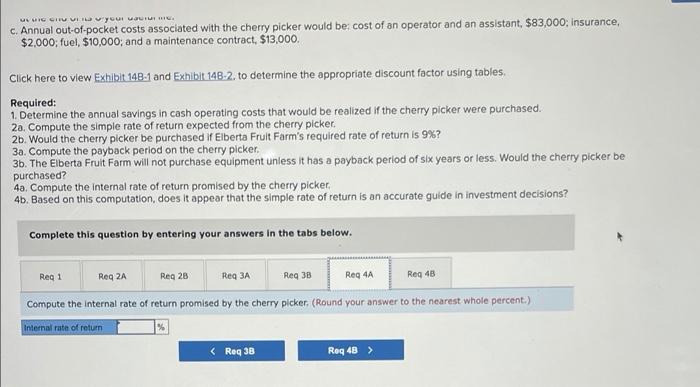 Solved Problem 14-24 (Algo) Simple Rate of Return; Payback | Chegg.com