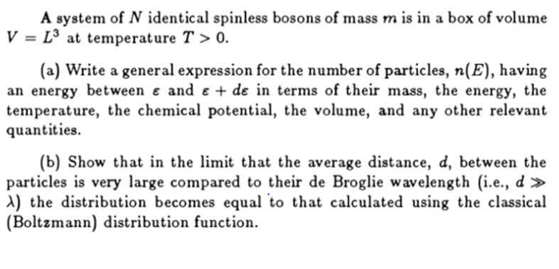Solved A system of N ﻿identical spinless bosons of mass m | Chegg.com