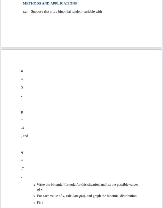 Solved METHODS AND APPLICATIONS 6.21 Suppose that x is a | Chegg.com