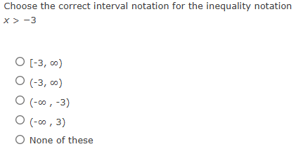 Solved Choose the correct interval notation for the | Chegg.com