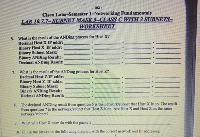 Solved - 101 - Cisco Labs-Semester 1-Networking Fundamentals | Chegg.com