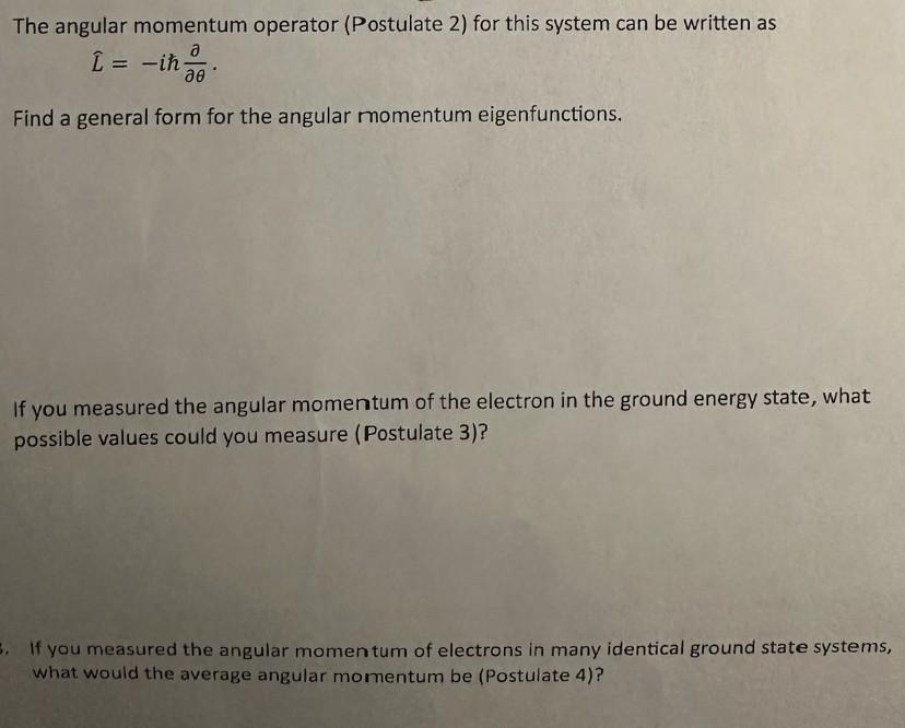 Solved If a system is in a state described by a normalized | Chegg.com