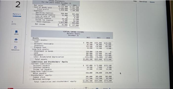 Solved The balance sheets for Company A for Year 2 and Yect | Chegg.com