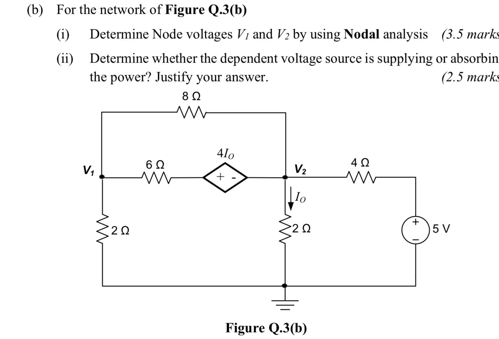 Solved (b) ﻿For the network of Figure Q.3(b)(i) ﻿Determine | Chegg.com