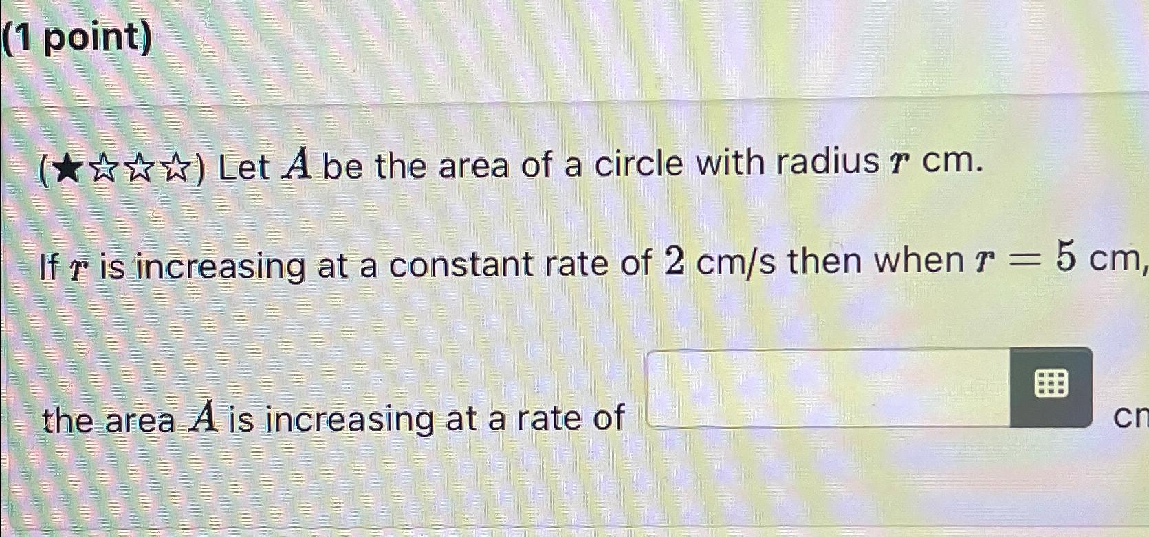 Solved (1 ﻿point)(ℏhat(s)hat(ψ)) ﻿Let A ﻿be the area of a | Chegg.com