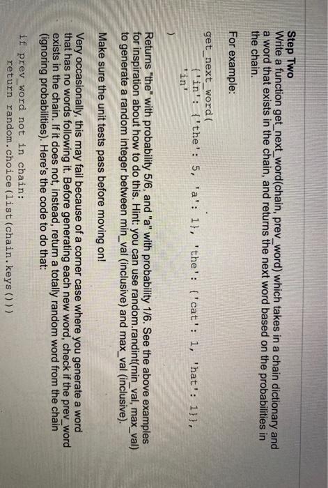 Solved Your Markov Chain Text Generator Hint: take these | Chegg.com