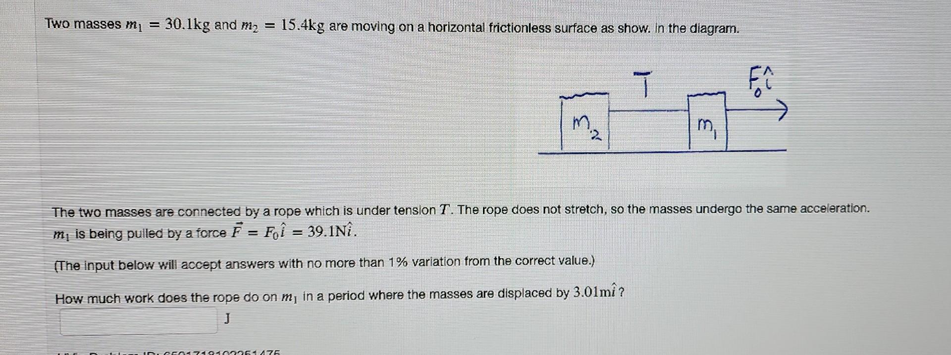 Solved Two masses m1=30.1 kg and m2=15.4 kg are moving on a | Chegg.com