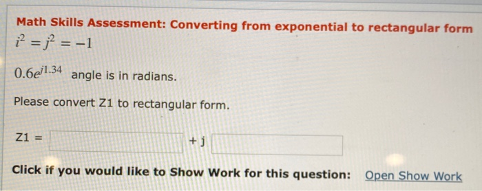 Solved Math Skills Assessment: Converting from exponential | Chegg.com