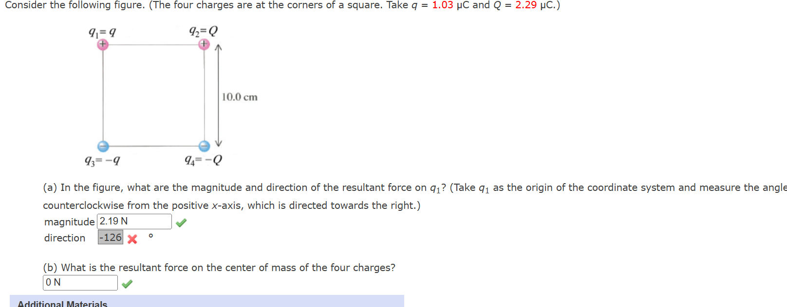 Solved q=1.03μC ﻿and Q=2.29μC.q1q1 as ﻿the origin of ﻿the | Chegg.com