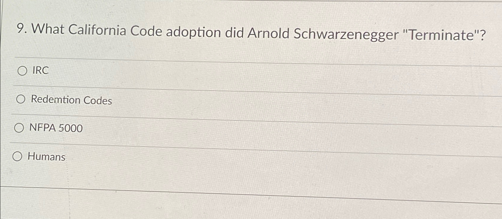 Solved What California Code adoption did Arnold | Chegg.com