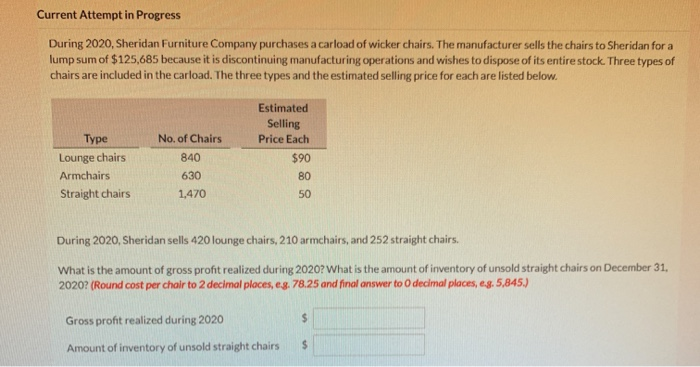 Solved Current Attempt in Progress During 2020, Sheridan | Chegg.com