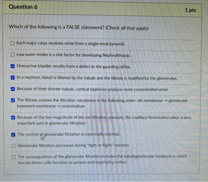 Solved Which of the following is a FALSE statement? (Check | Chegg.com