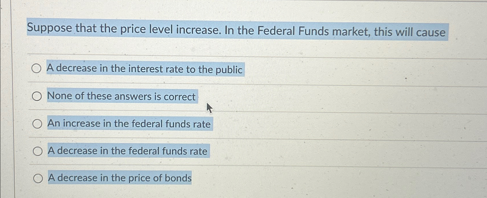Solved Suppose that the price level increase. In the Federal | Chegg.com