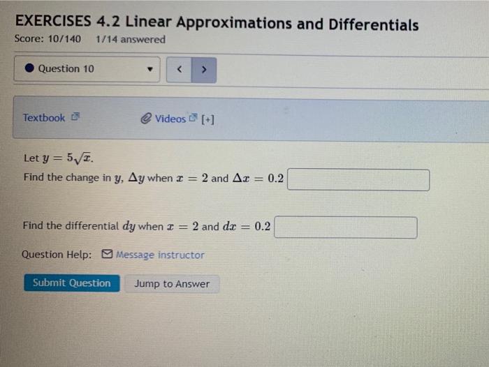 Solved EXERCISES 4.2 Linear Approximations and Differentials | Chegg.com