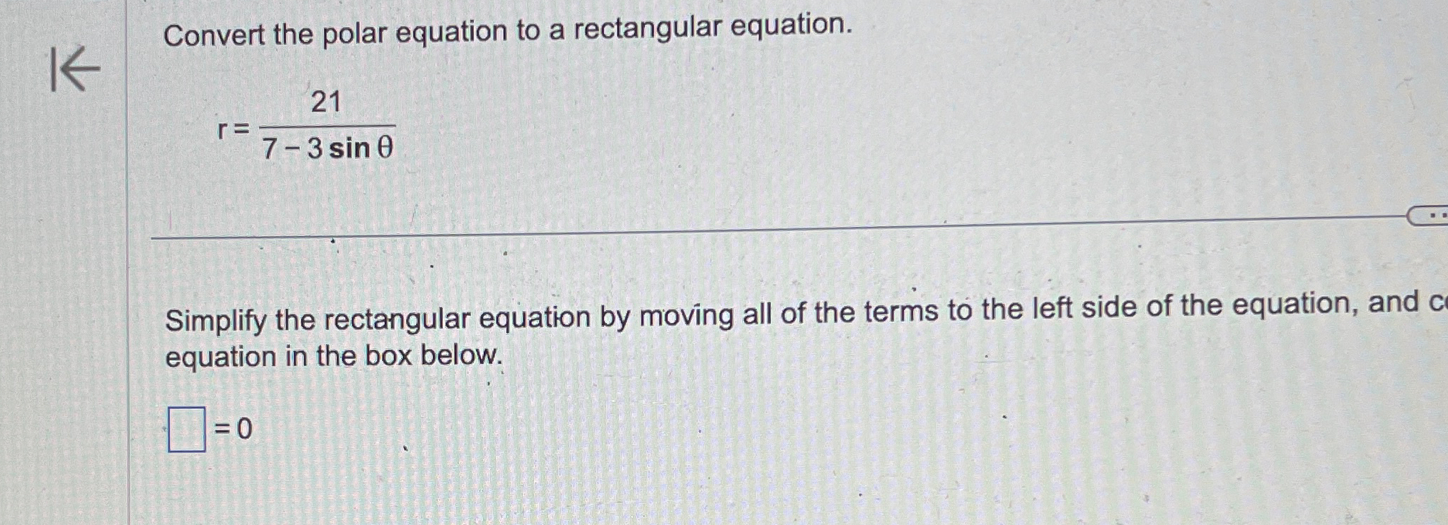 Solved Convert the polar equation to a rectangular | Chegg.com