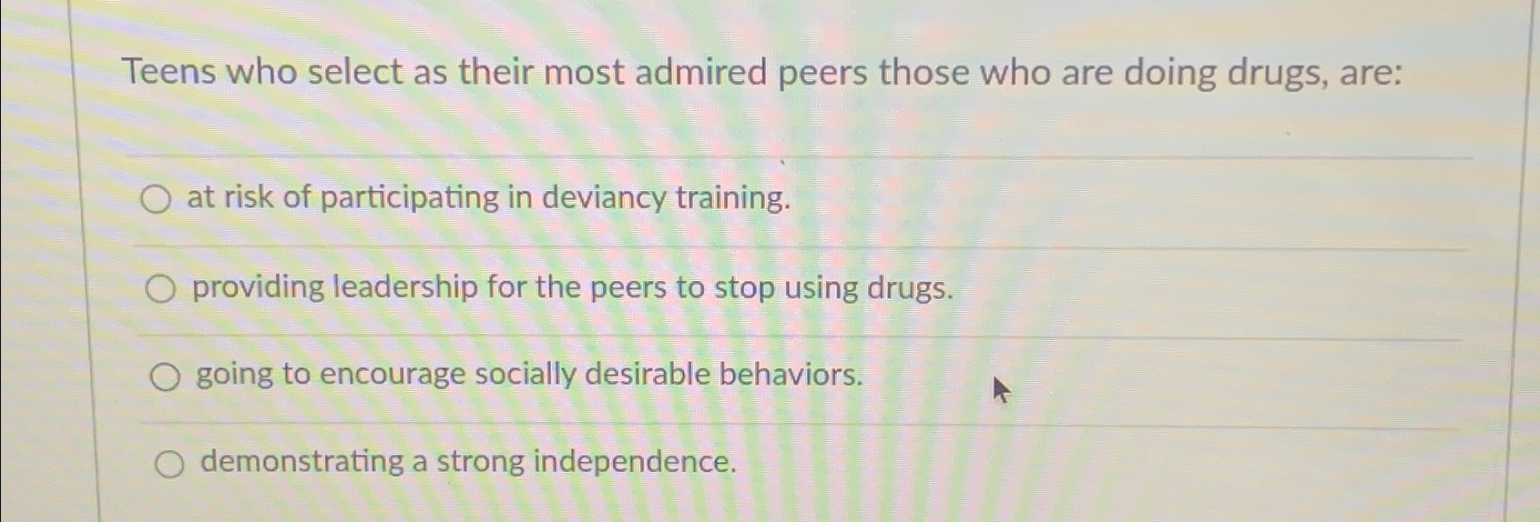 Solved Teens who select as their most admired peers those | Chegg.com