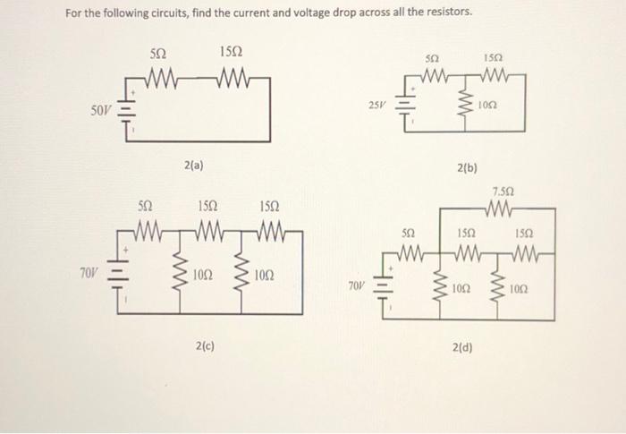 Solved For the following circuits, find the current and | Chegg.com