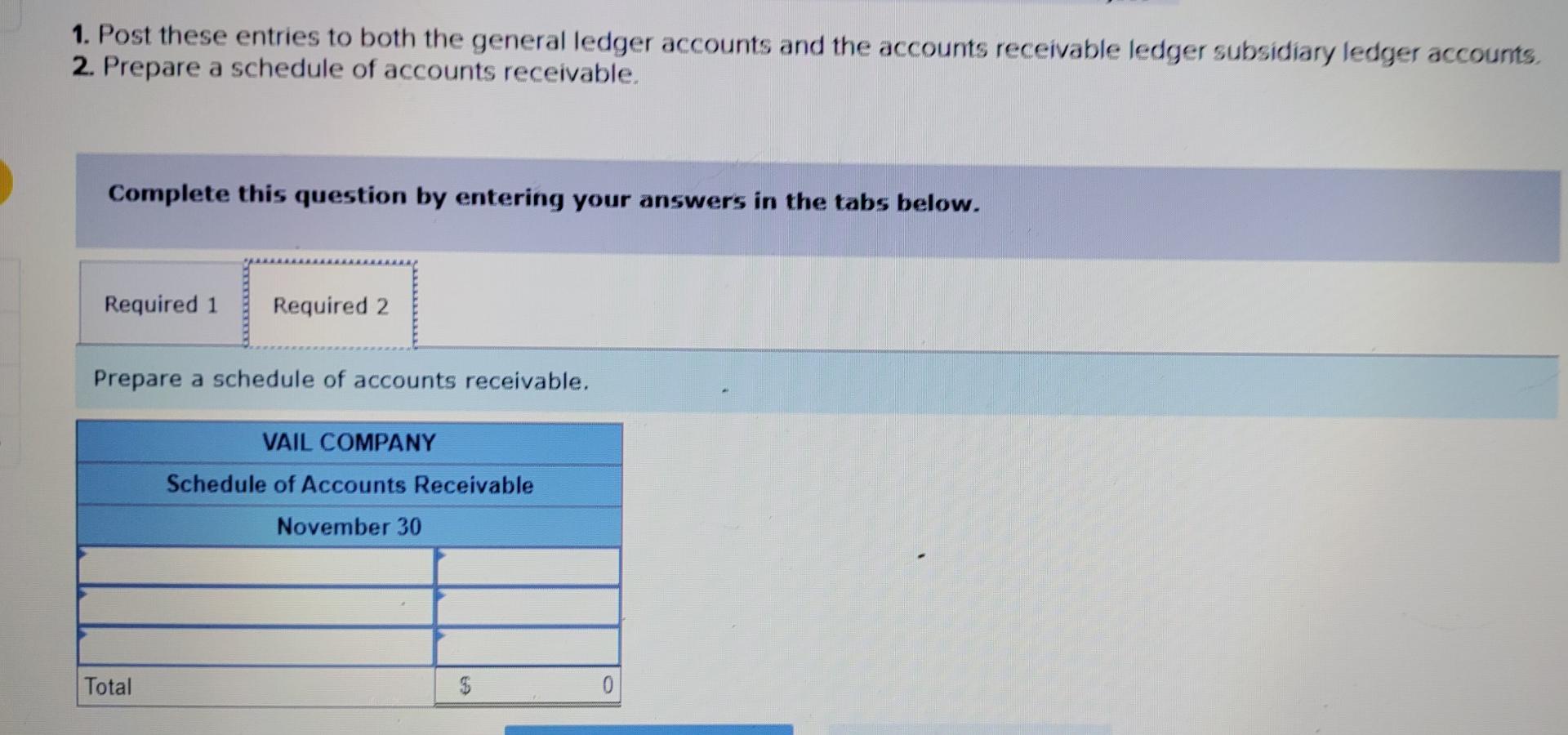 Solved Exercise 9-1 (Algo) Accounts receivable subsidiary | Chegg.com