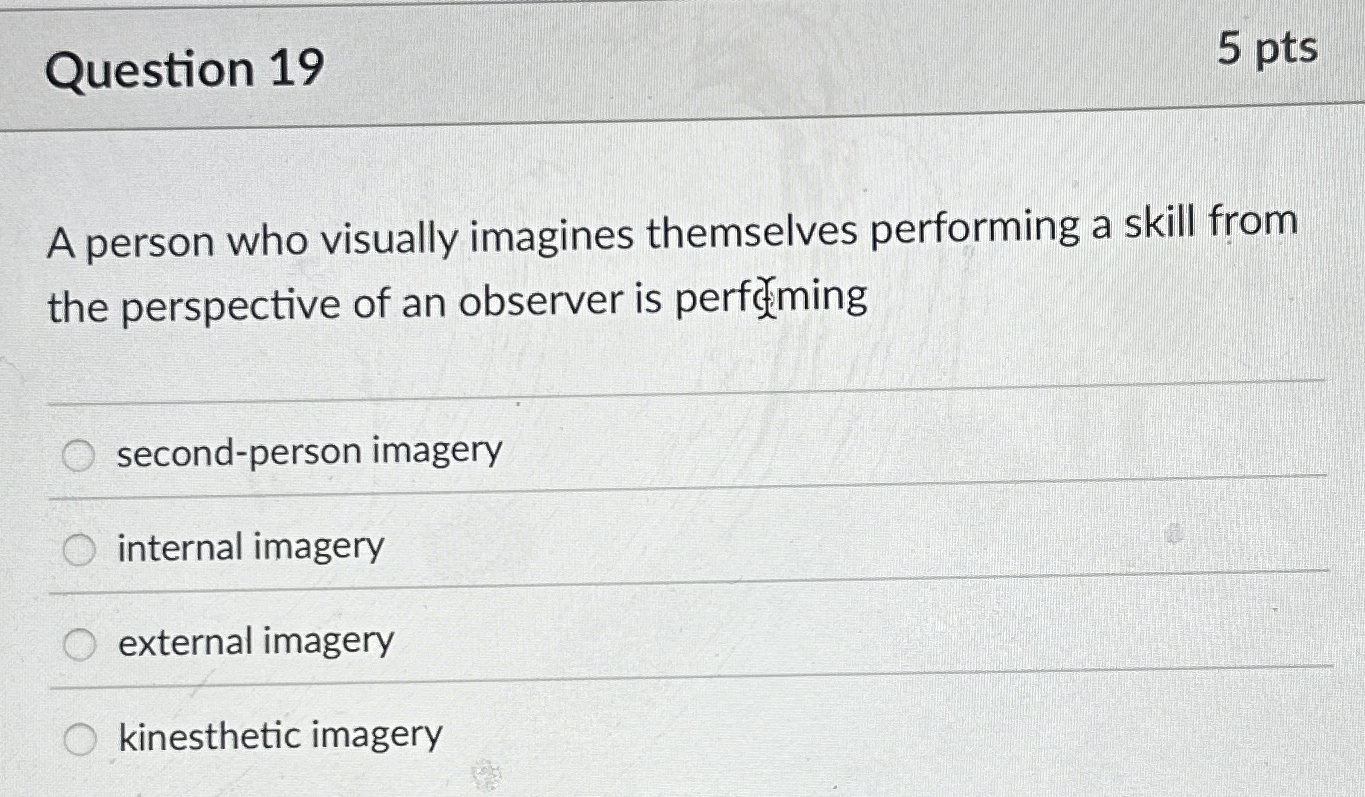 Solved Question 195 ﻿ptsA person who visually imagines | Chegg.com
