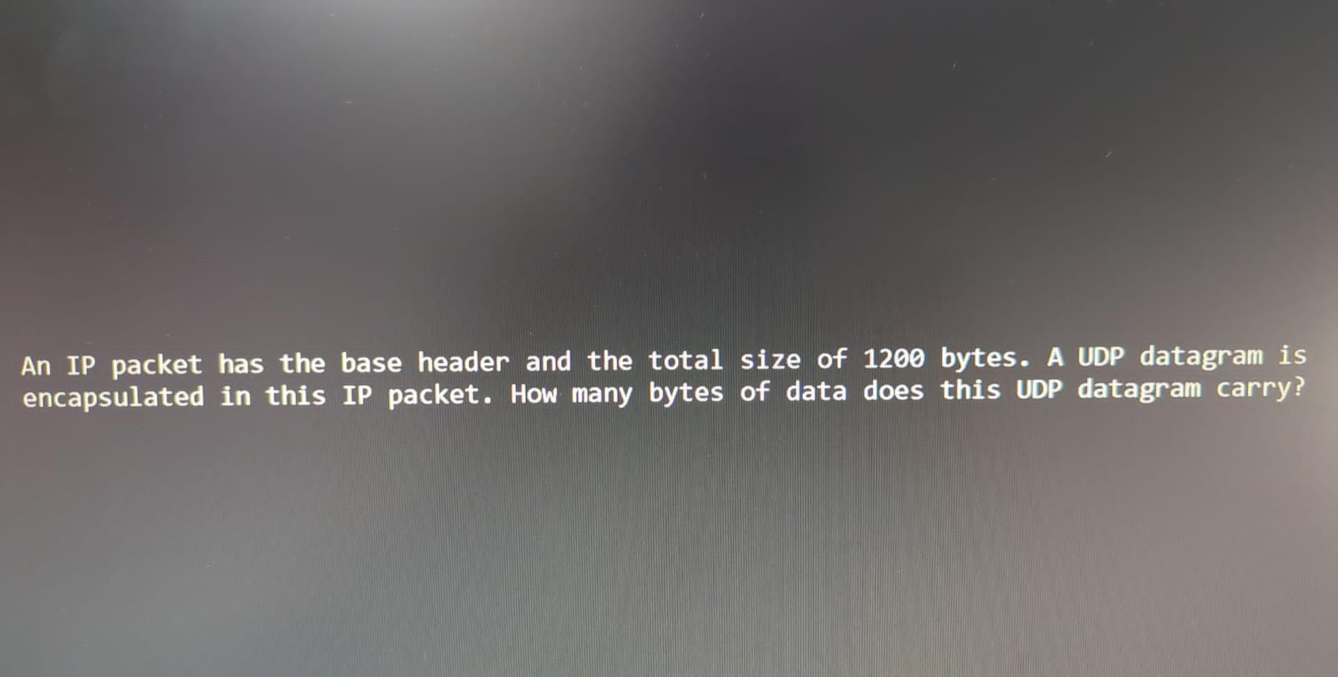 Solved An Ip Packet Has The Base Header And The Total Size 