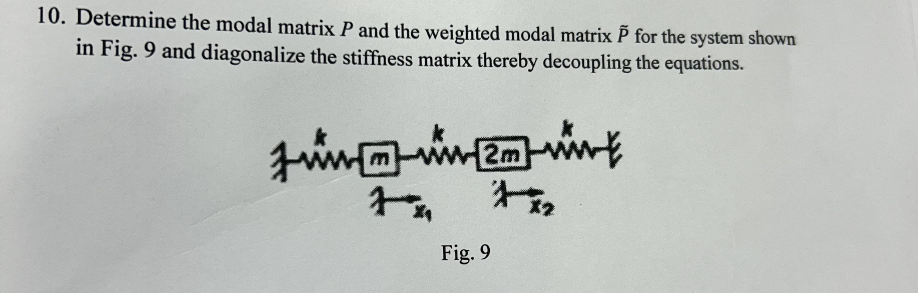 Solved Determine the modal matrix P ﻿and the weighted modal | Chegg.com