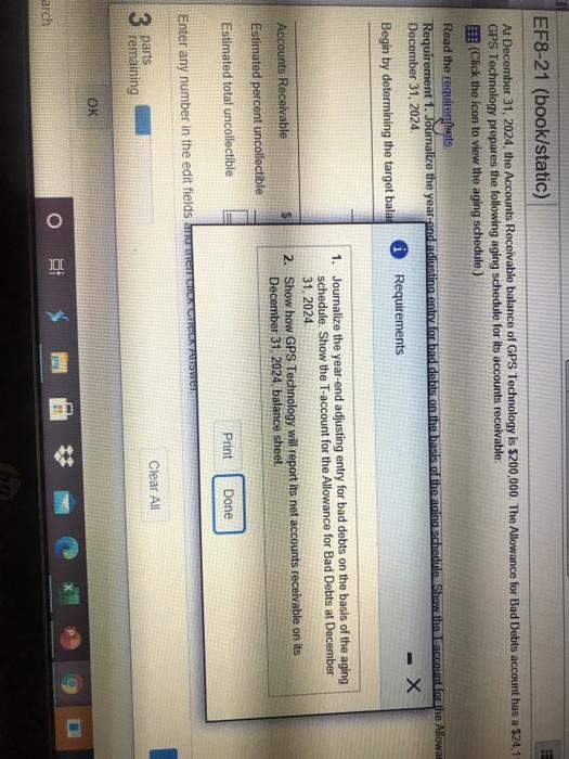 Solved EF8-21 (book/static) Question Help At December 31, | Chegg.com