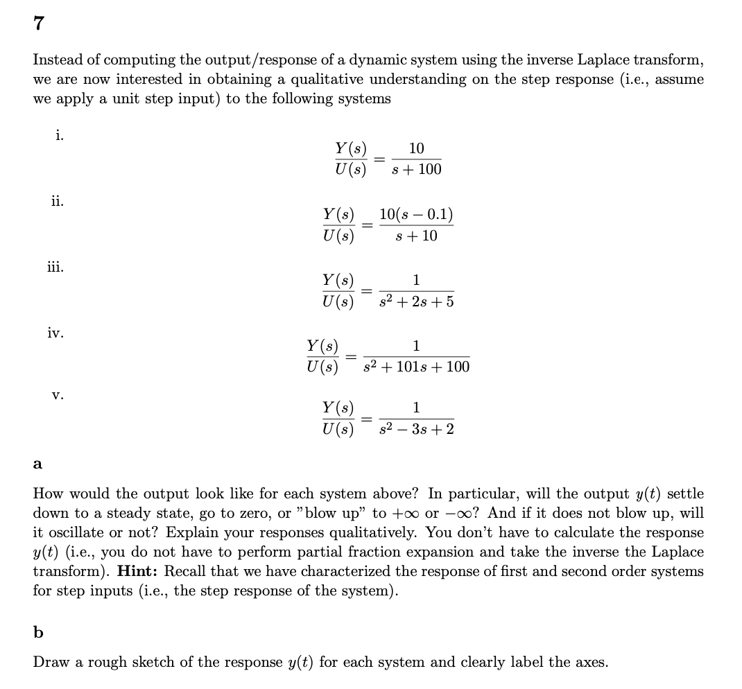 Solved Instead of computing the output/response of a dynamic | Chegg.com