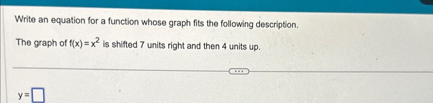 Solved Write an equation for a function whose graph fits the | Chegg.com