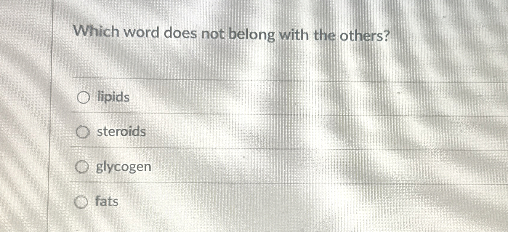 Solved Which word does not belong with the | Chegg.com