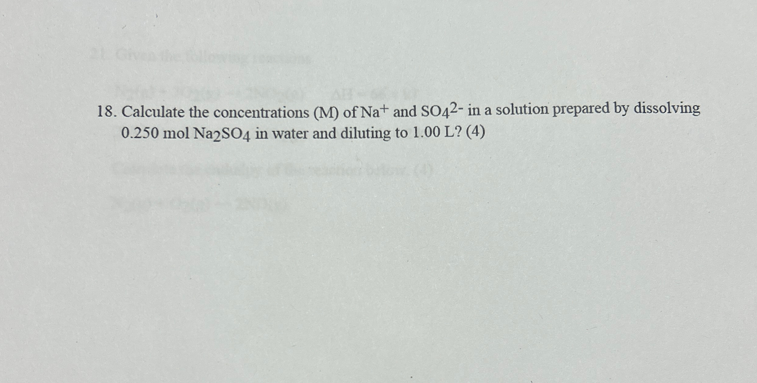 Solved Calculate the concentrations (M) ﻿of Na+and SO42- ﻿in | Chegg.com