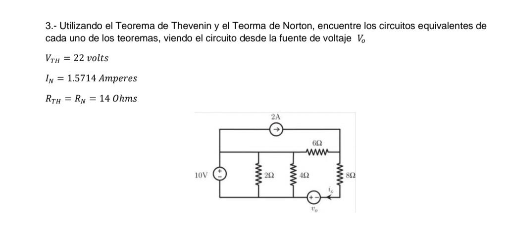 Solved 3.- ﻿Utilizando el Teorema de Thevenin y el Teorma de | Chegg.com