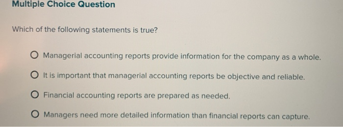 Solved Multiple Choice Question Which of the following | Chegg.com